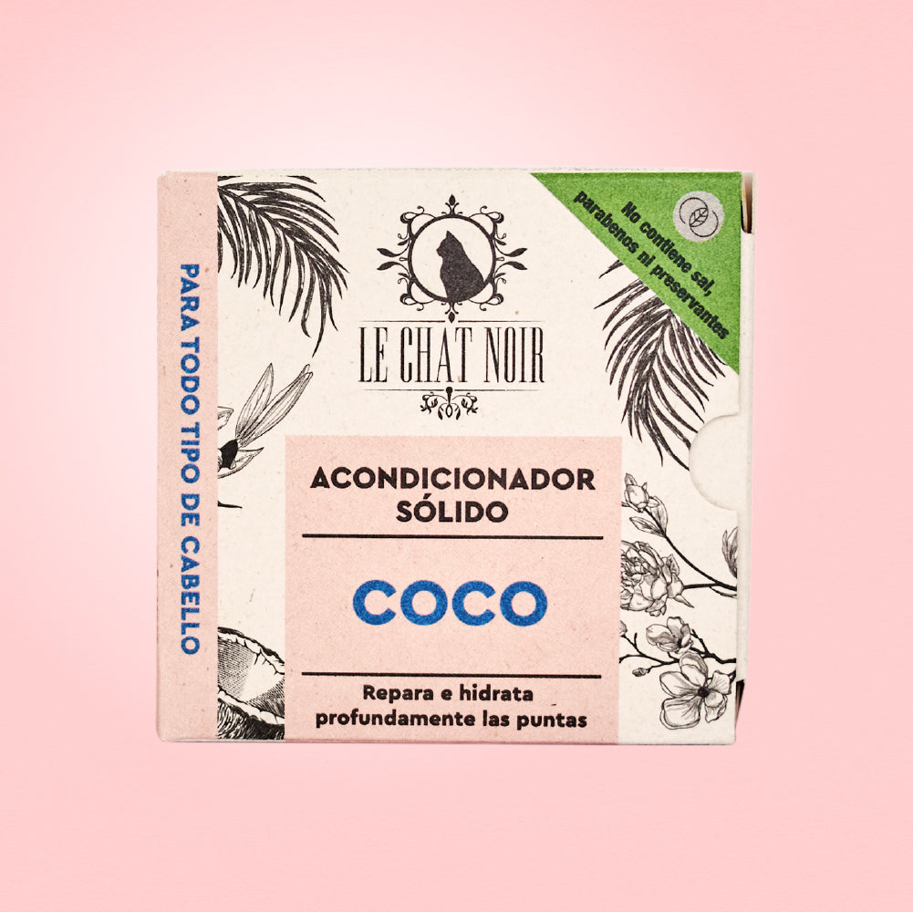 ACONDICIONADOR SÓLIDO DE COCO 80G– Le Chat Noir Ecuador